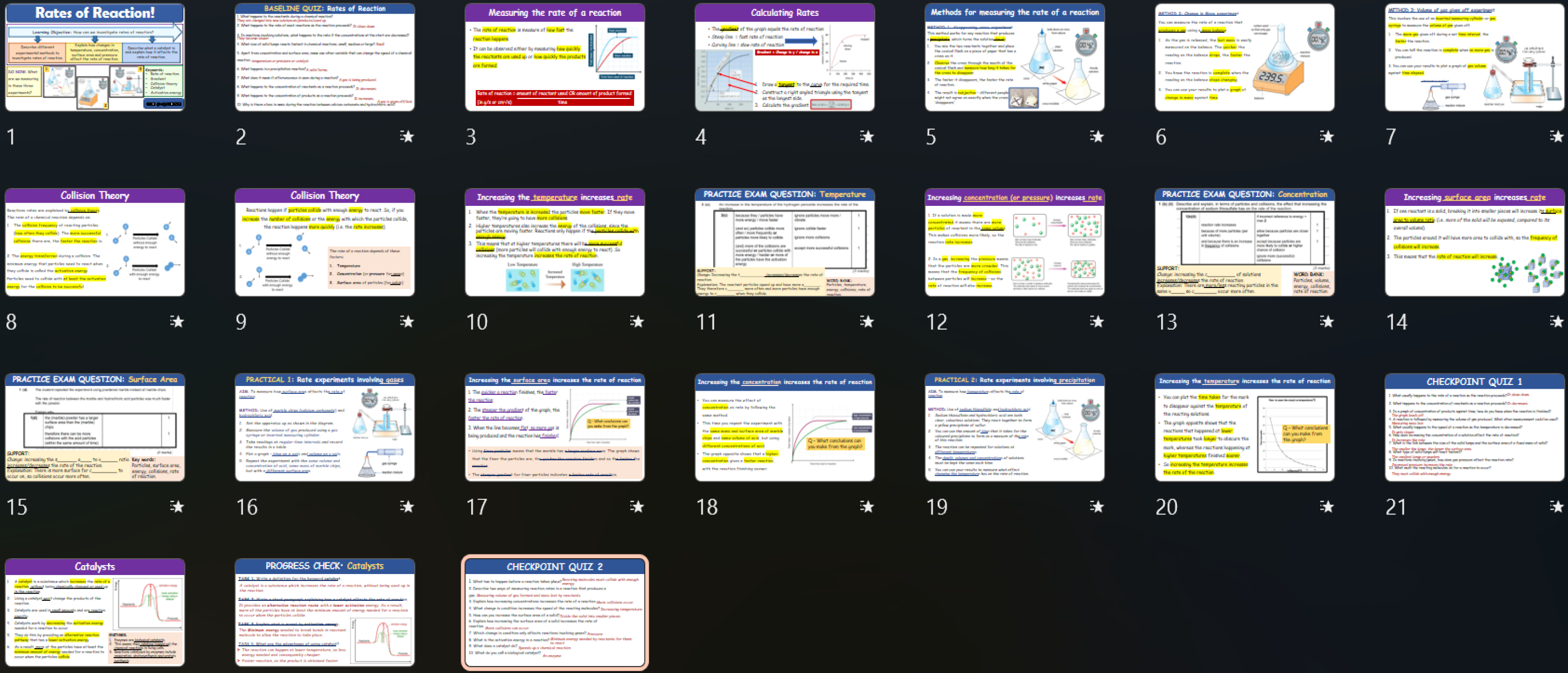 Rates of Reaction GCSE Chemistry | Teaching Resources