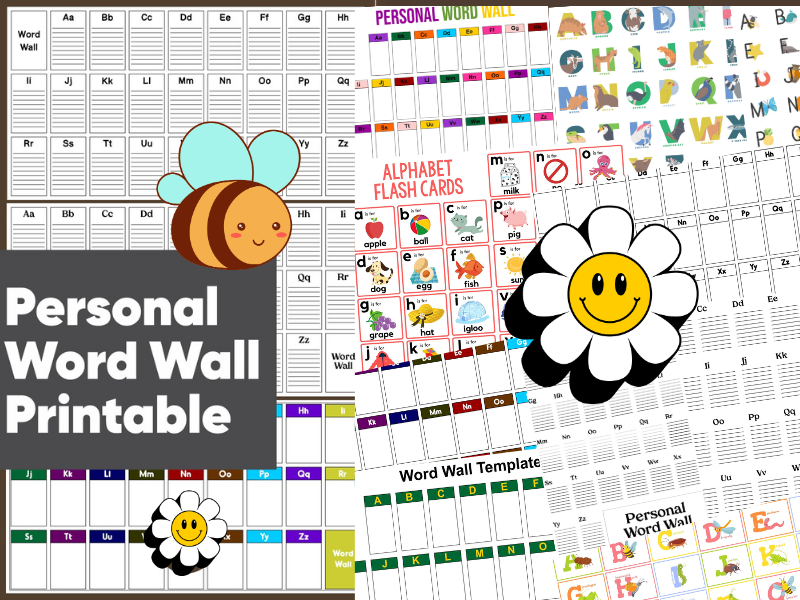 Personal Word Wall Printable | Customizable Vocabulary Builder for Kids ...