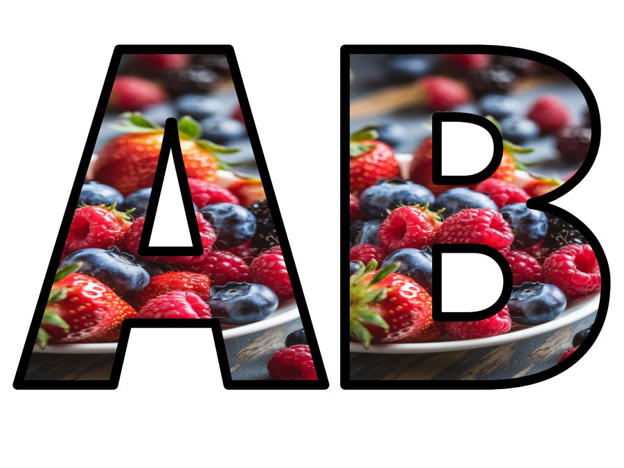 Frozen Berries Fruit Healthy Berry Lettering Set Instant Display Title ...