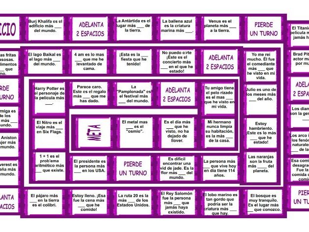 Superlative Adjectives Spanish 4 Worksheet-2 Game-1 Exam Bundle ...