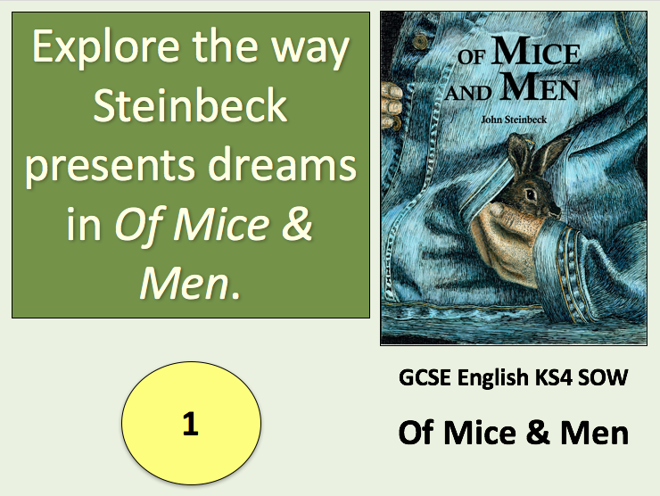 Year 8 or 9 KS3 "Of Mice and Men" unit of work, with a focus on key ...