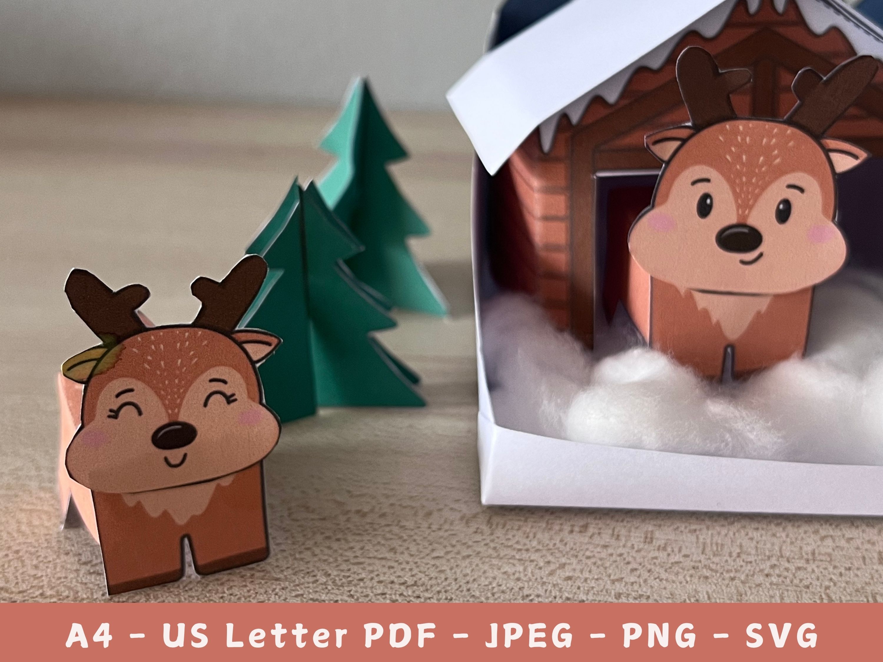 Reindeer Paper Toy DIY Christmas Craft | Teaching Resources