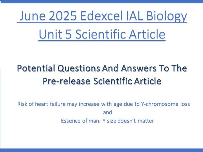June 2025 IAL Biology Unit 5 Scientific Article: Risk of heart failure ...