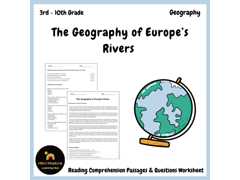 The Geography of Europe’s Rivers Reading Comprehension Passages ...