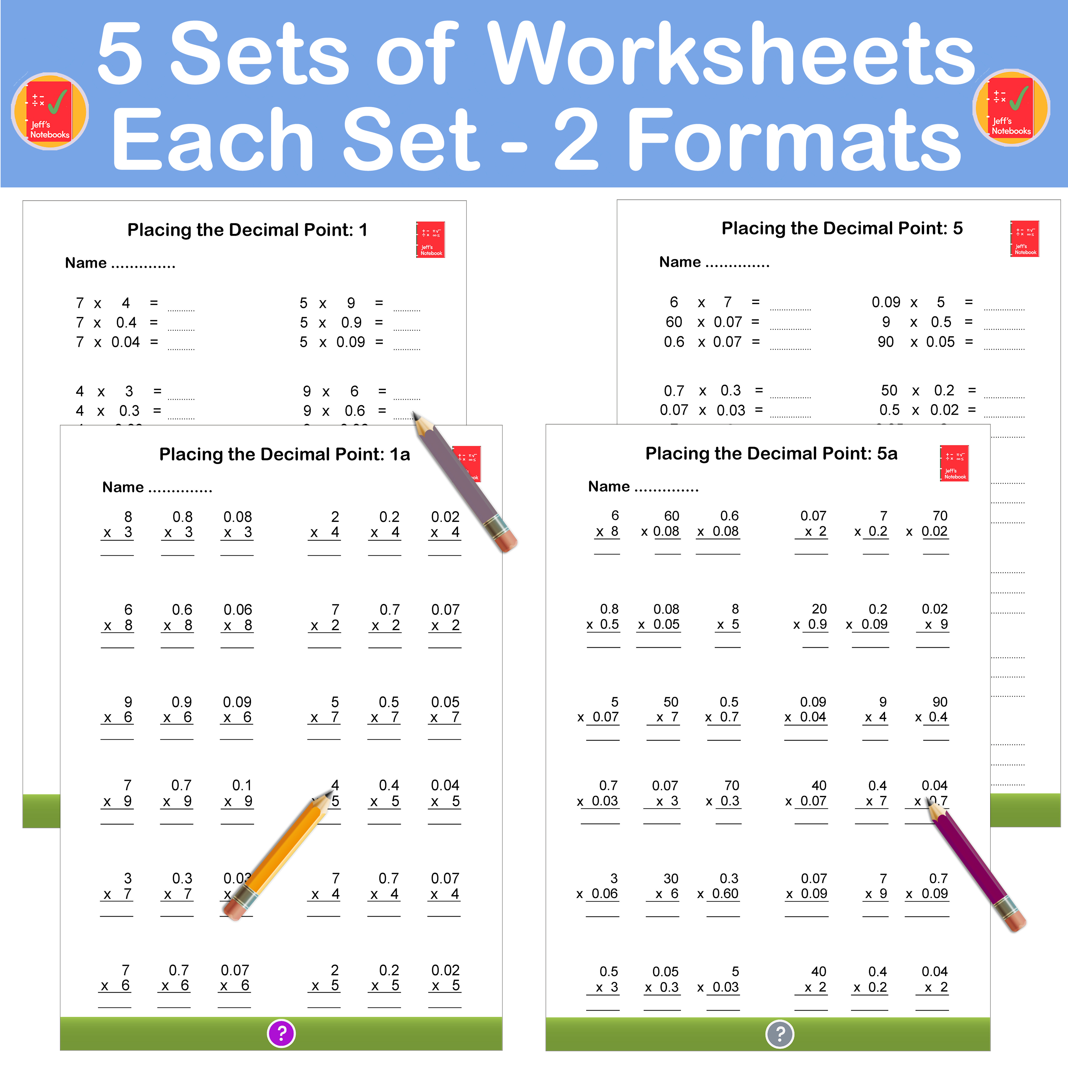 Decimal Multiplication - Placing the Decimal Point | Teaching Resources