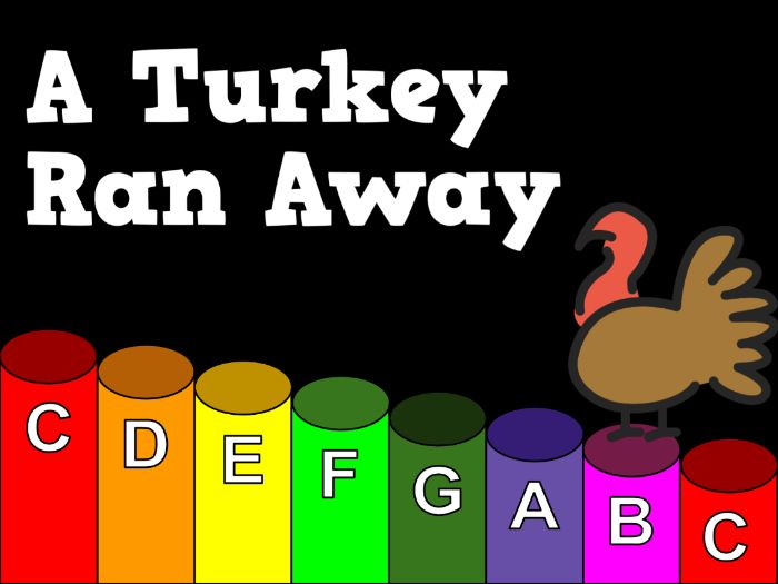 A Turkey Ran Away - Boomwhacker Play Along Video and Sheet Music ...