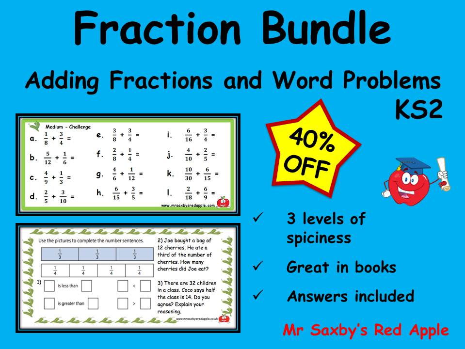 Fractions Bundle Adding Fractions And Word Problems Teaching Resources