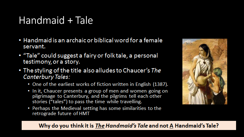 A-Level/IB The Handmaid's Tale SOW | Teaching Resources