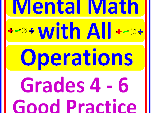Mental Math All Operations Using ( ) | Teaching Resources
