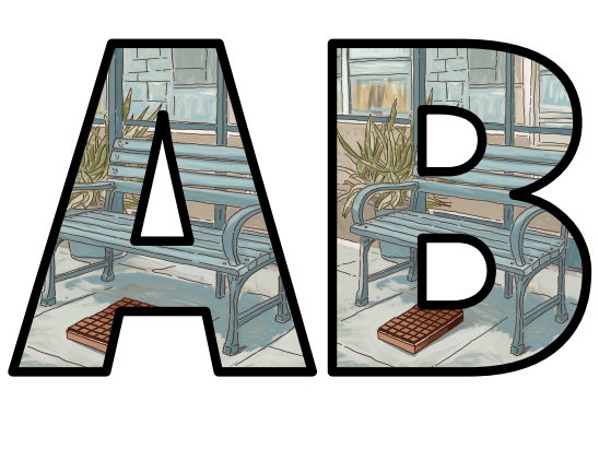 Forrest Gump Bus Stop Bench Lettering Set Display Title Letters Numbers ...
