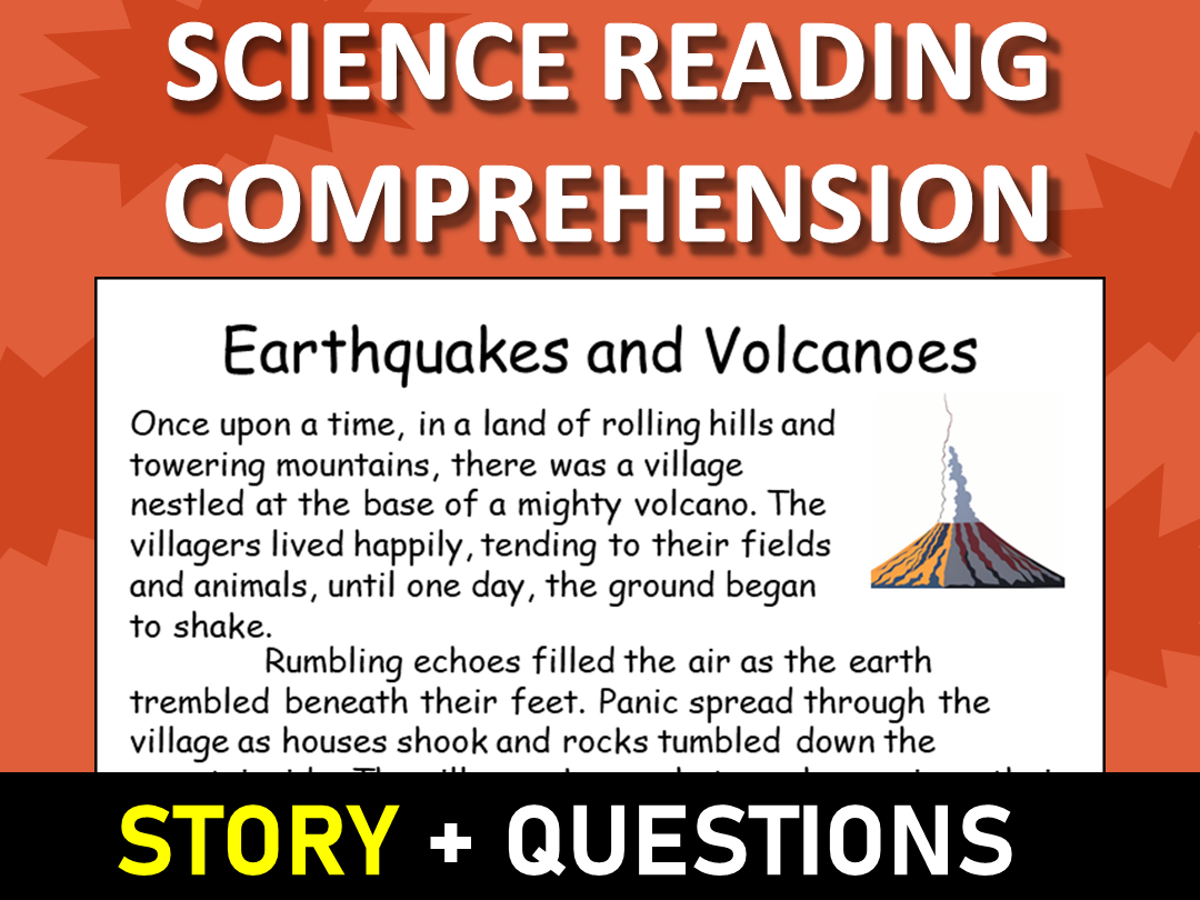 Earthquakes and Volcanoes Reading Science Story Comprehension Questions ...