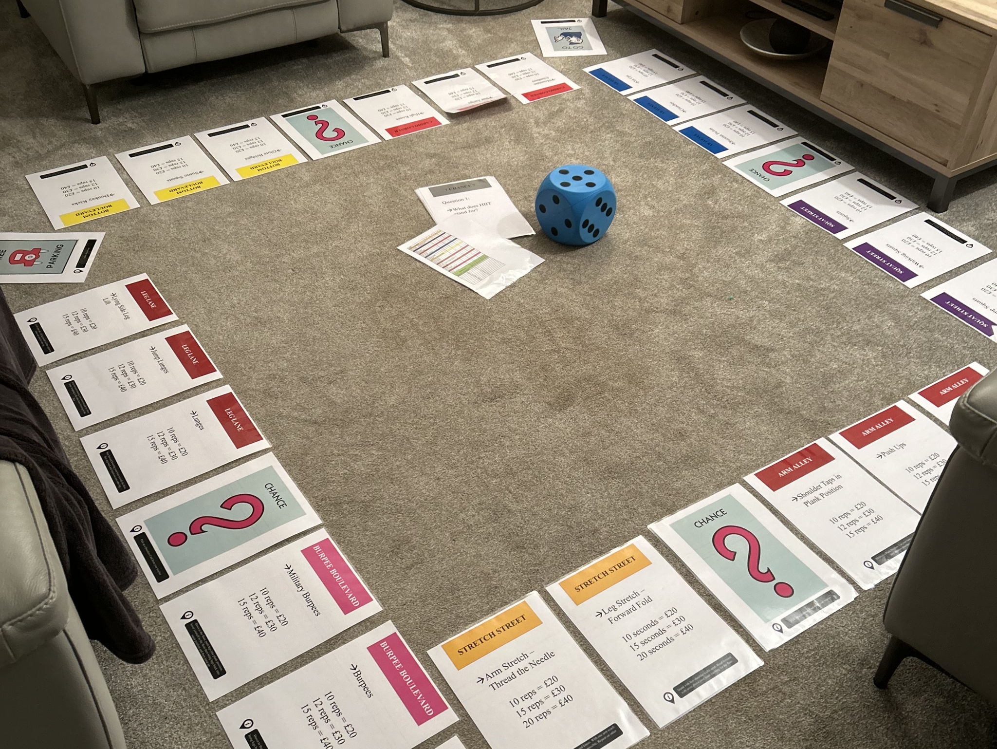 Monopoly Fitness Cards | Teaching Resources