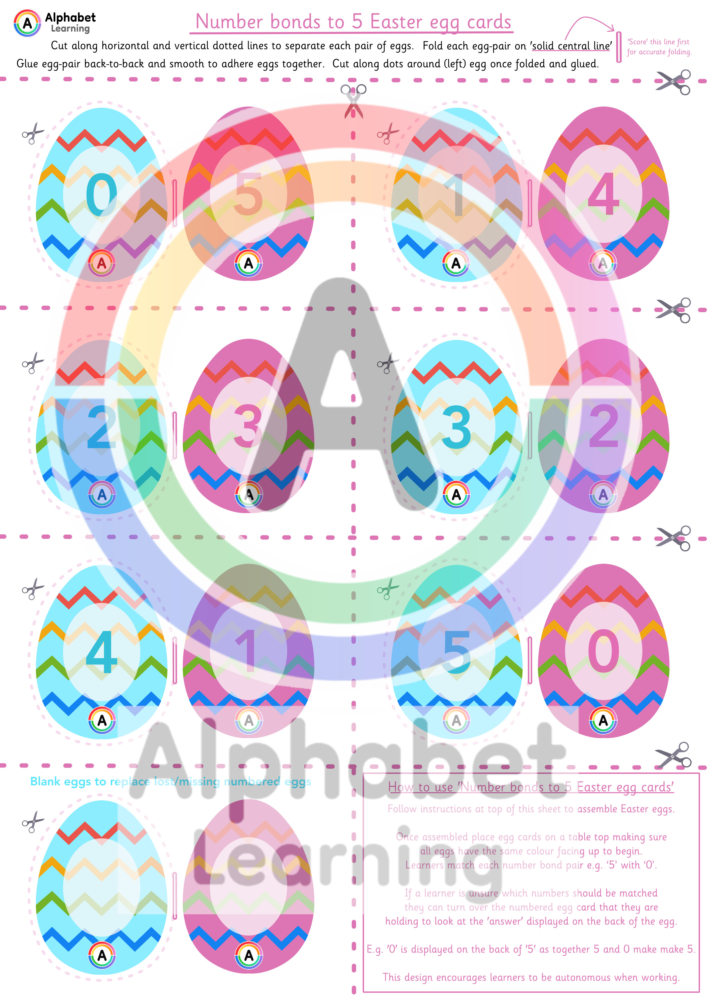 Number bonds to 5 matching Easter Eggs | Teaching Resources