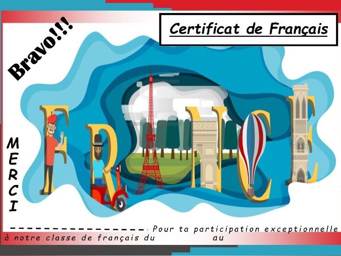 General French certificate 5/ Certificat de francais 5 | Teaching Resources