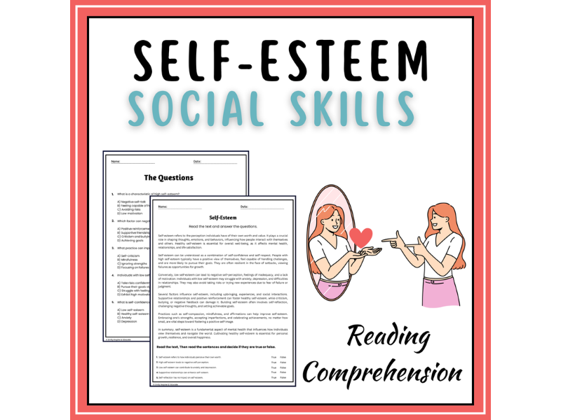 Self-Esteem - Reading Comprehension Passages & Questions Worksheets ...