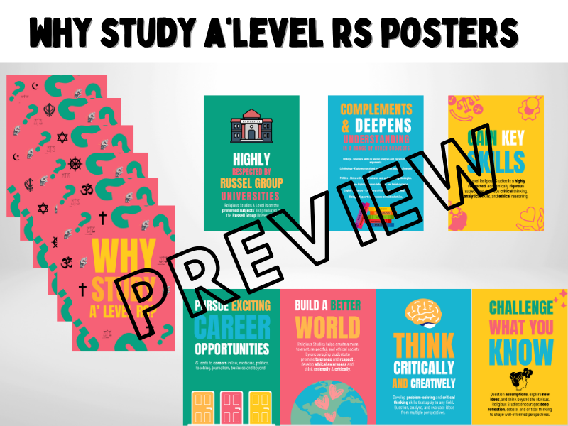 Why Study A' Level RS Posters | Teaching Resources