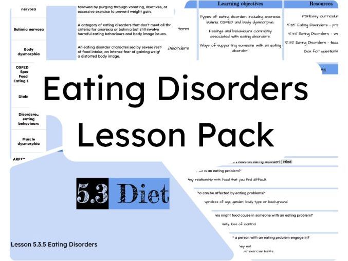 5.3.5 Eating Disorders Lesson Pack | Teaching Resources