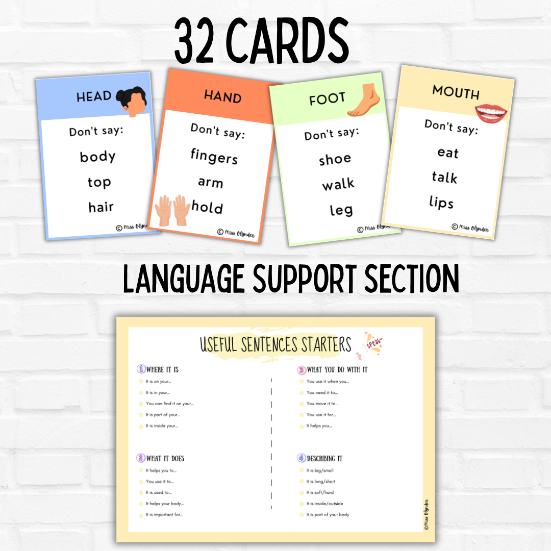 Parts of the Body Taboo Game – ESL Speaking Activity | Body Parts ...