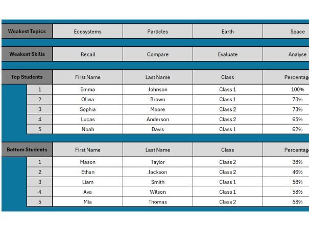 QLA Spreadsheet (TRIAL VERSION) | Teaching Resources