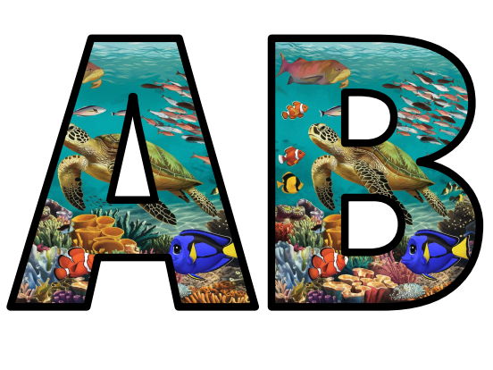Finding Nemo Ocean Fish Lettering Set Display Title Letters Numbers ...