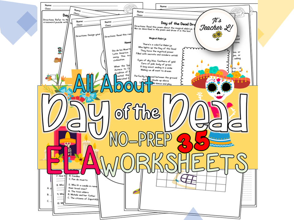 Day of the Dead No-Prep ELA Worksheets | Teaching Resources