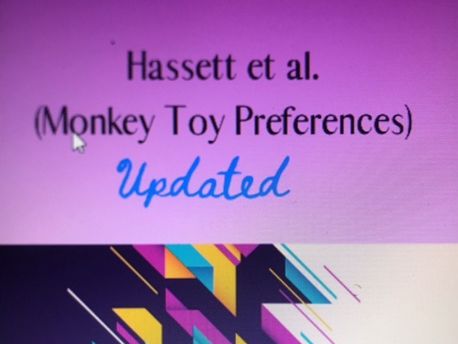 CIE - Hassett et al ( Monkey and toy preferences) | Teaching Resources