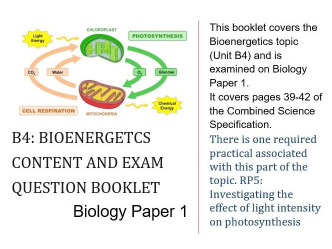 B4 - Bioenergetics (AQA GCSE Trilogy Higher) | Teaching Resources