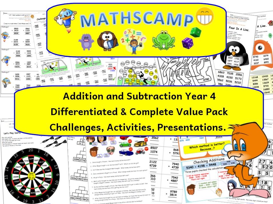 Addition And Subtraction Year 4 Differentiated Complete Value Pack 