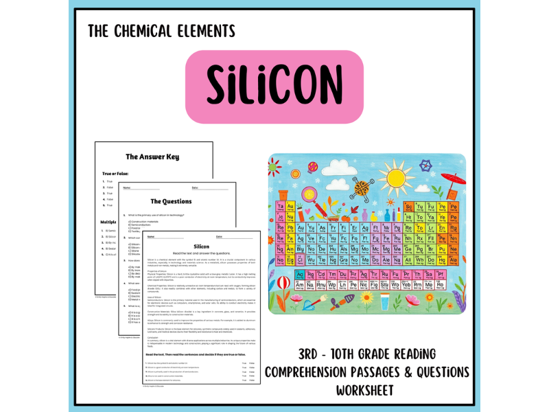 Silicon - Reading Comprehension Passages & Questions Worksheets ...
