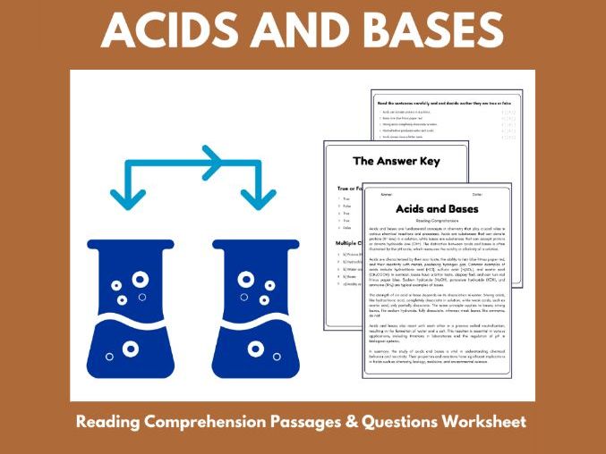 Acids and Bases: Reading Comprehension Passages & Questions Worksheets ...