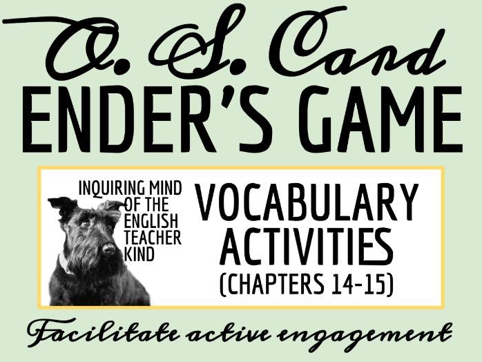 Ender's Game Chapters 14 and 15 Vocabulary Games and Activities ...