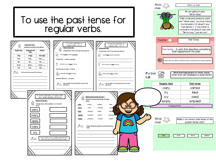 To use the past tense for regular verbs - ed, ied ,d and double ...