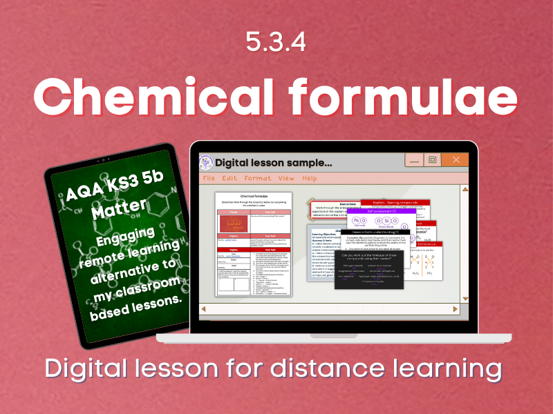 Chemical formulae Distance learning | Teaching Resources