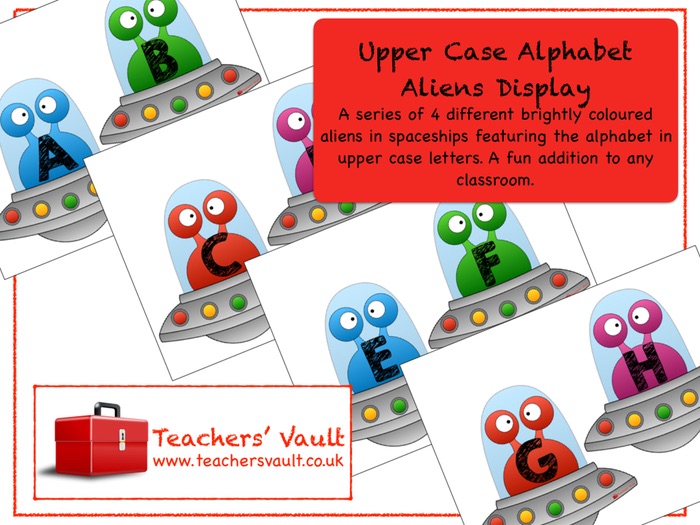 Upper Case Alphabet Aliens Display | Teaching Resources