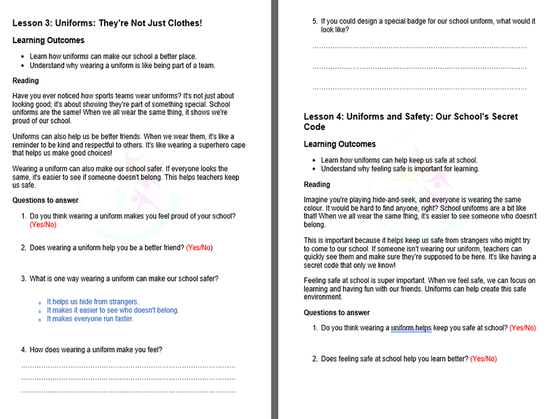 Internal Exclusion Workbook 10. The Importance of School Uniform KS3 ...