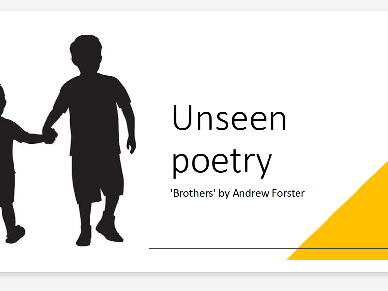 A Lesson on the Poem Brothers by Andrew Forster | Teaching Resources