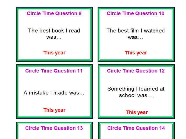 KS1 KS2 New Year New Me Set Of Circle Time Reflection And 