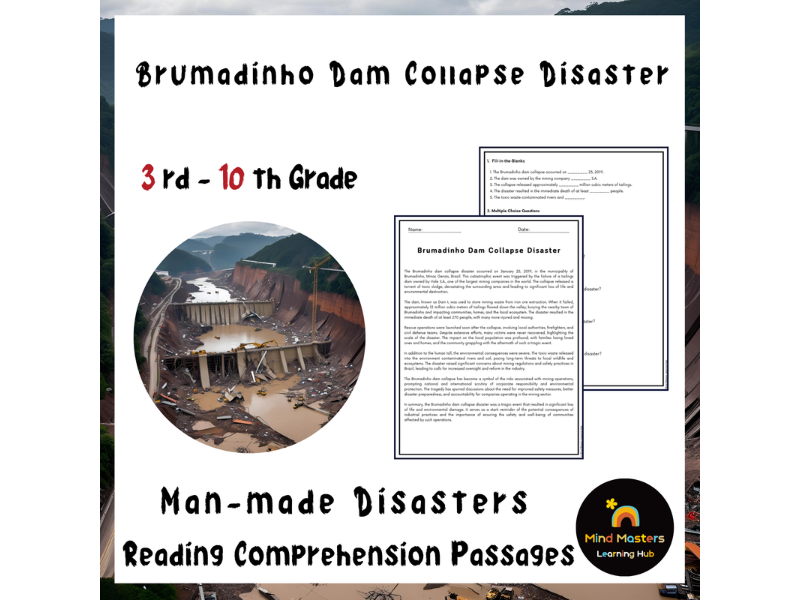 Brumadinho Dam Collapse Disaster Reading Comprehension Passages ...