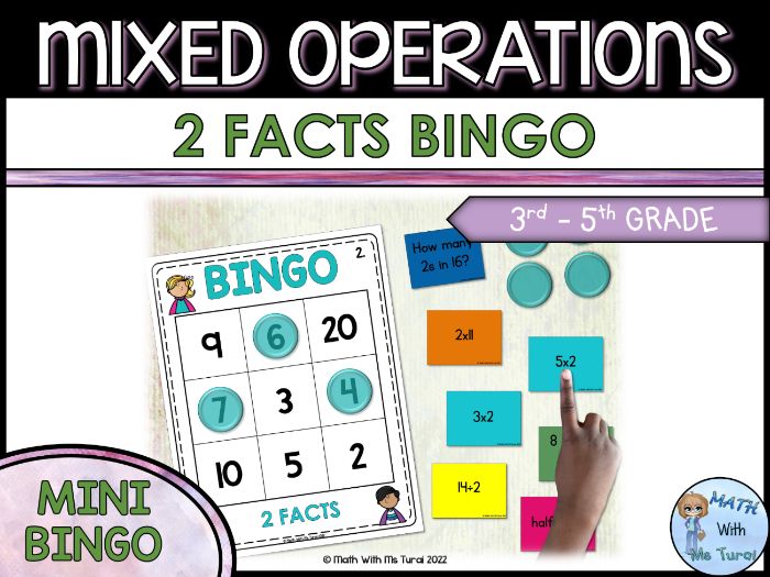 Multiplication and Division Fact Fluency Mini Bingo | 2 Facts ...