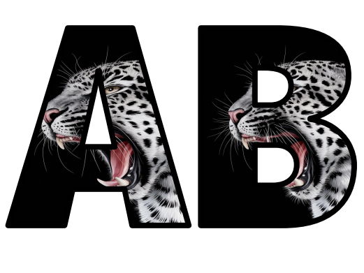 Jaguar Growling Animal Lettering Set Display Title Letters Numbers ...