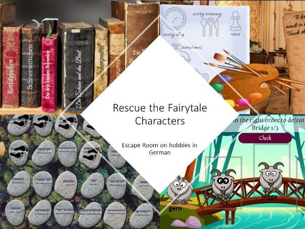 Rescue the fairytales - Escape room on hobbies for beginners | Teaching ...