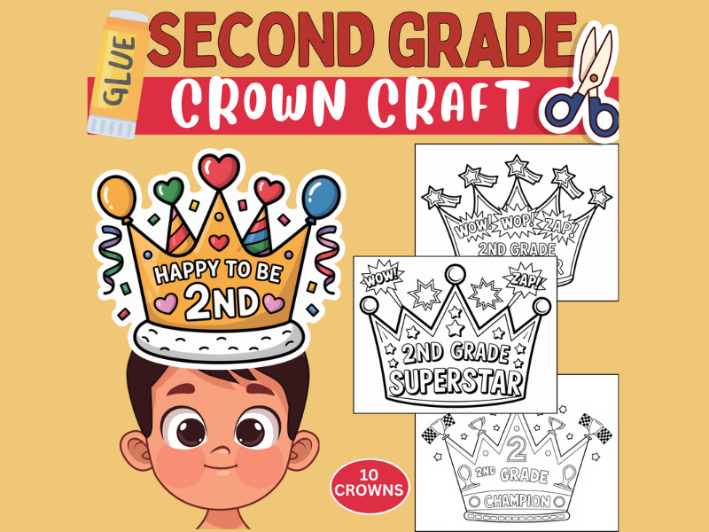 First Week of 2nd Grade Crown Craft – Second Grade Headbands for Back ...