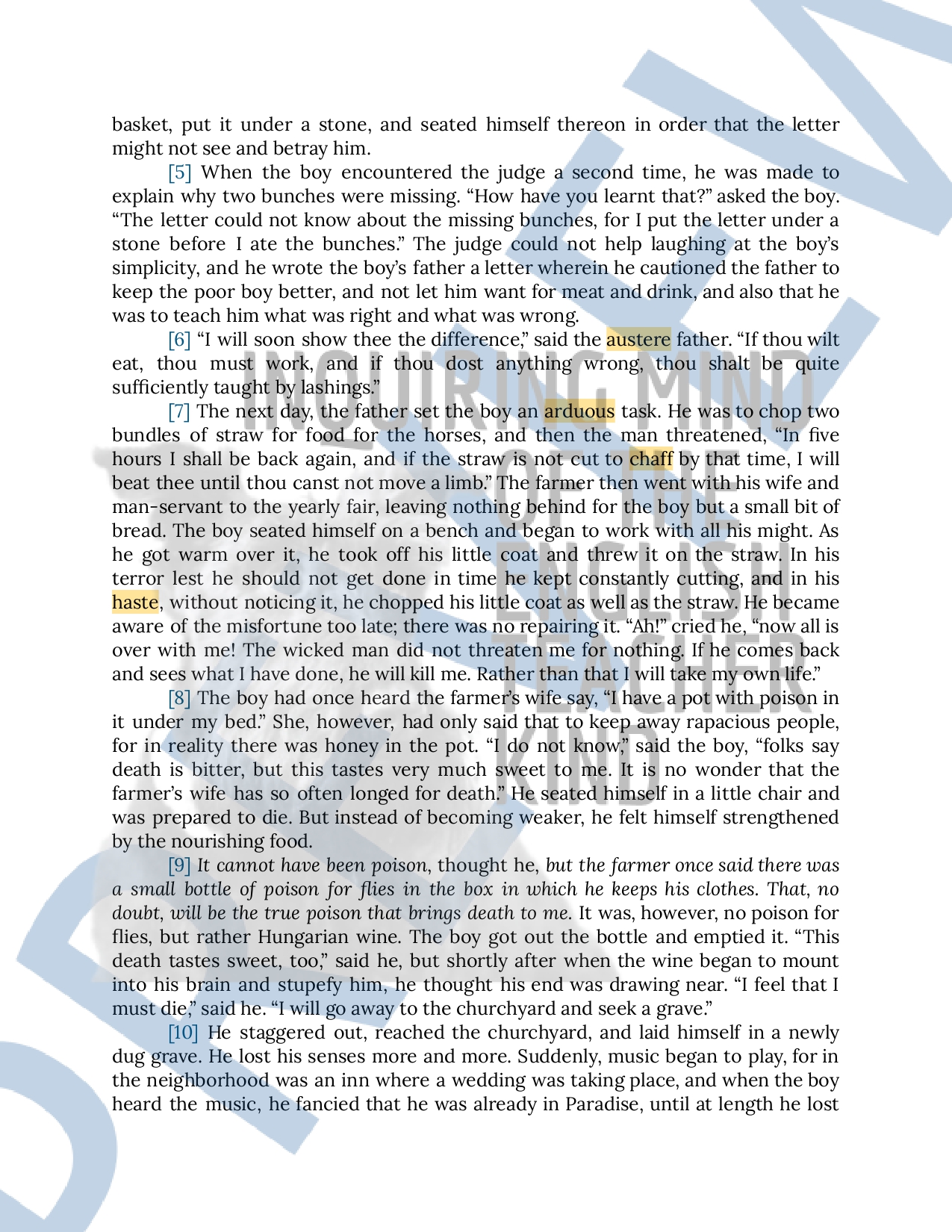 "The Poor Boy in the Grave" Quiz and Answer Key (Grimm's Fairy Tales ...