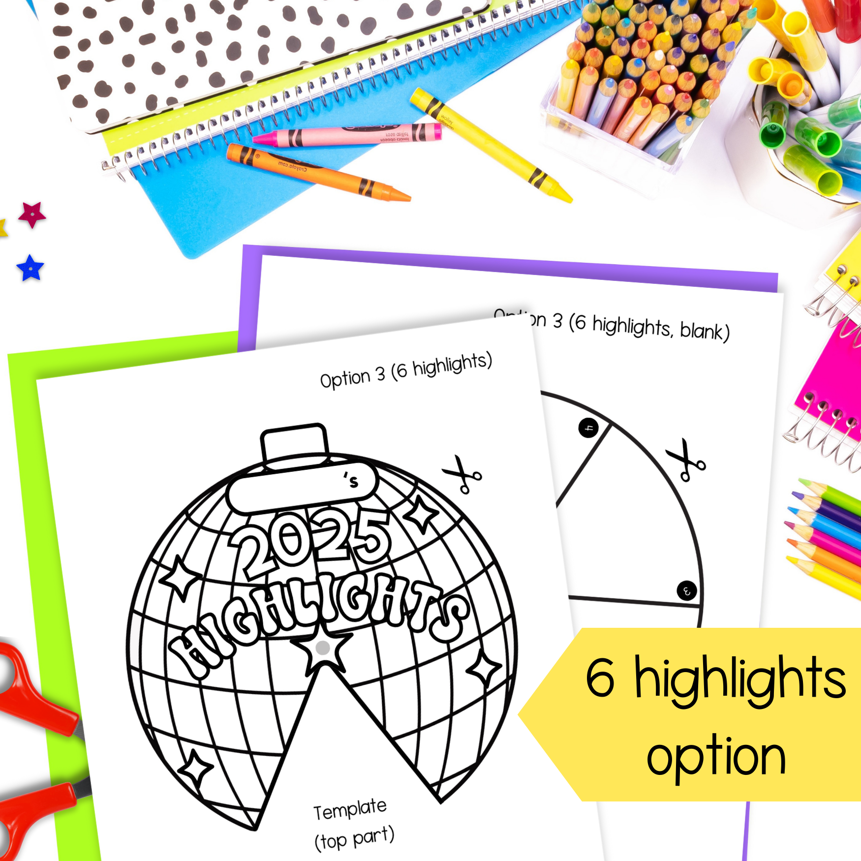 My year highlights disco ball spinner writing craft for end of year ...