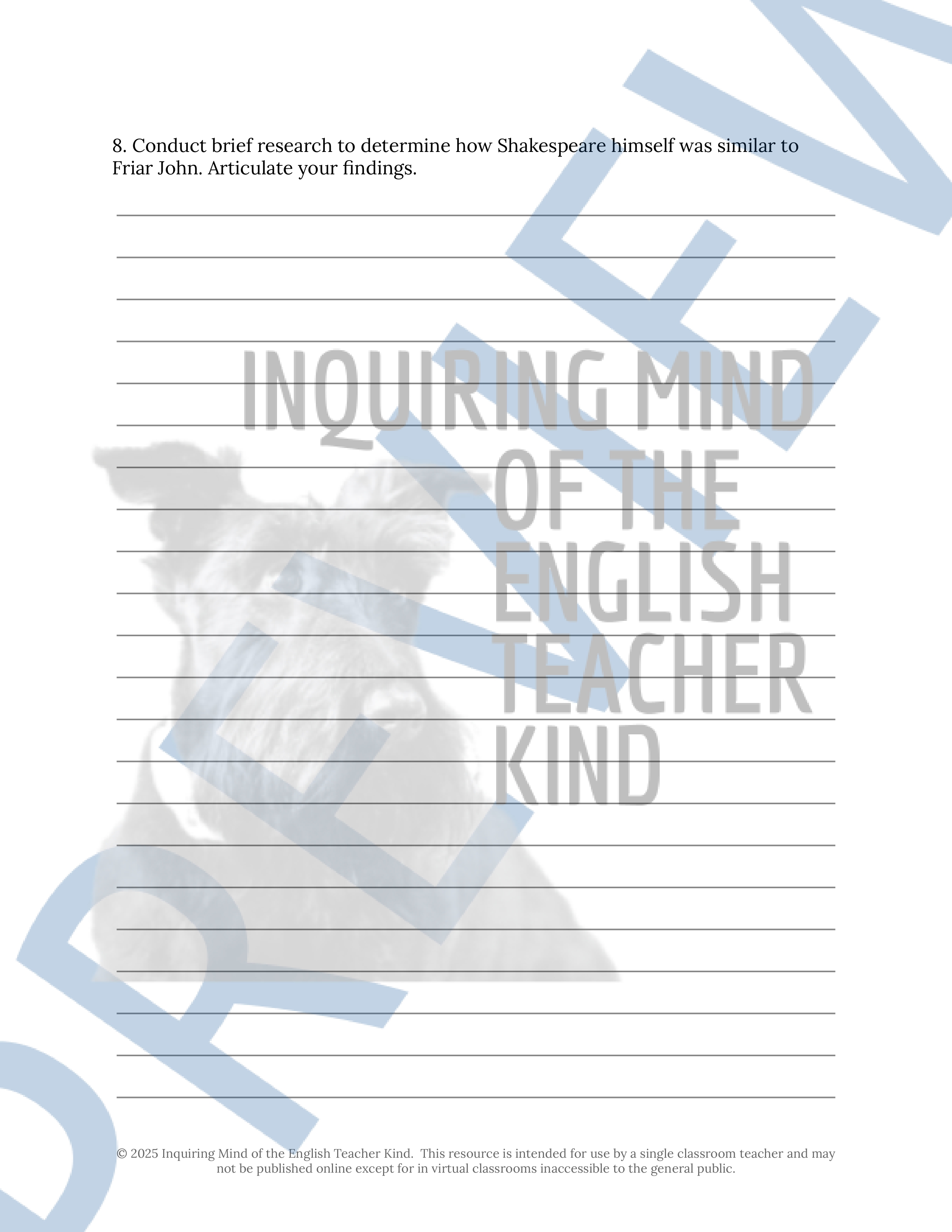 Romeo and Juliet Act 5 Scene 2 Close Reading Worksheet | Teaching Resources