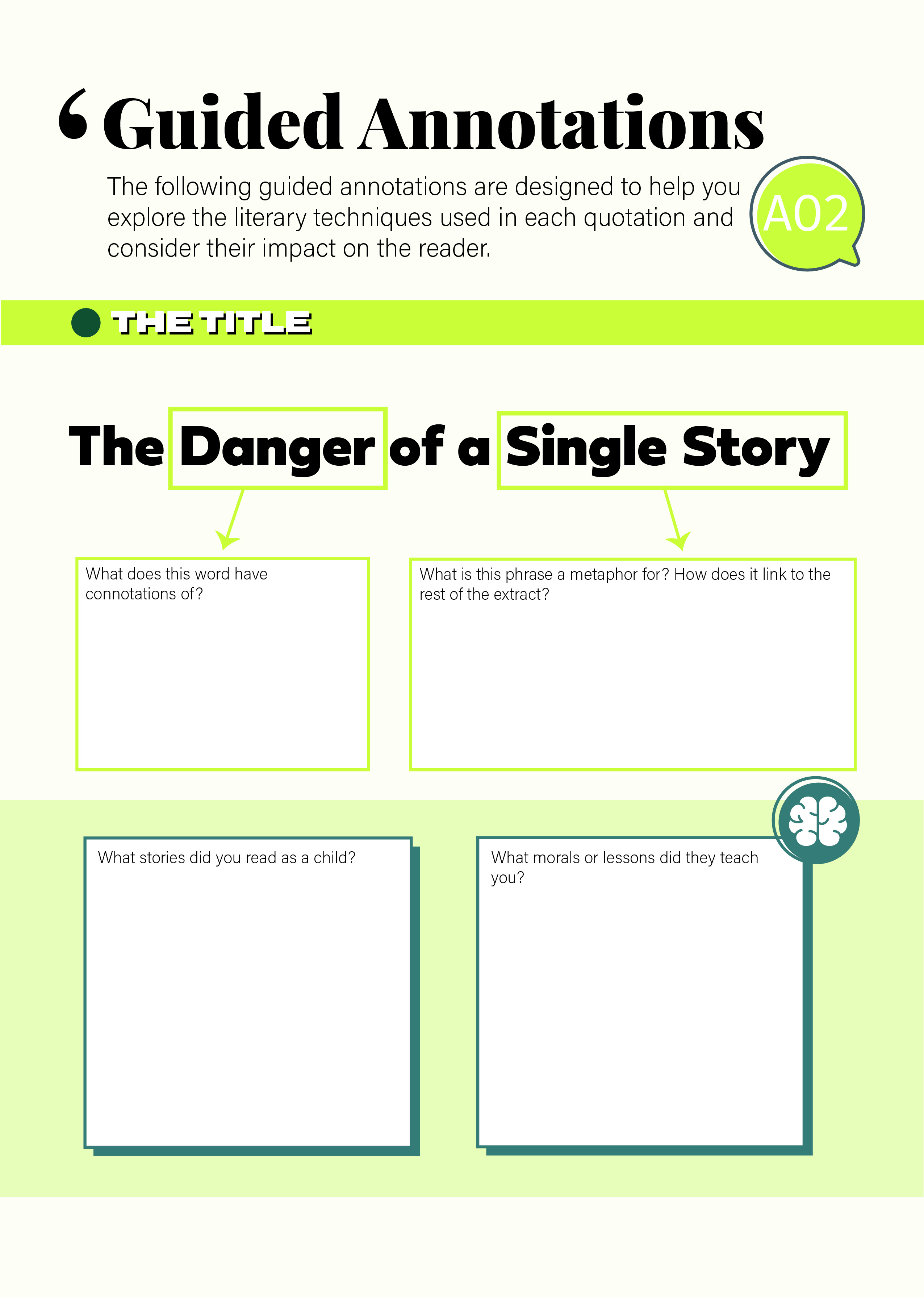 'The Danger of a Single Story' - iGCSE Revision Workbook | Teaching ...