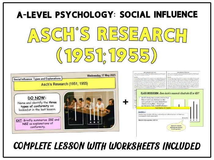 CONFORMITY LESSON BUNDLE: Includes Types and Explanations, Asch's ...