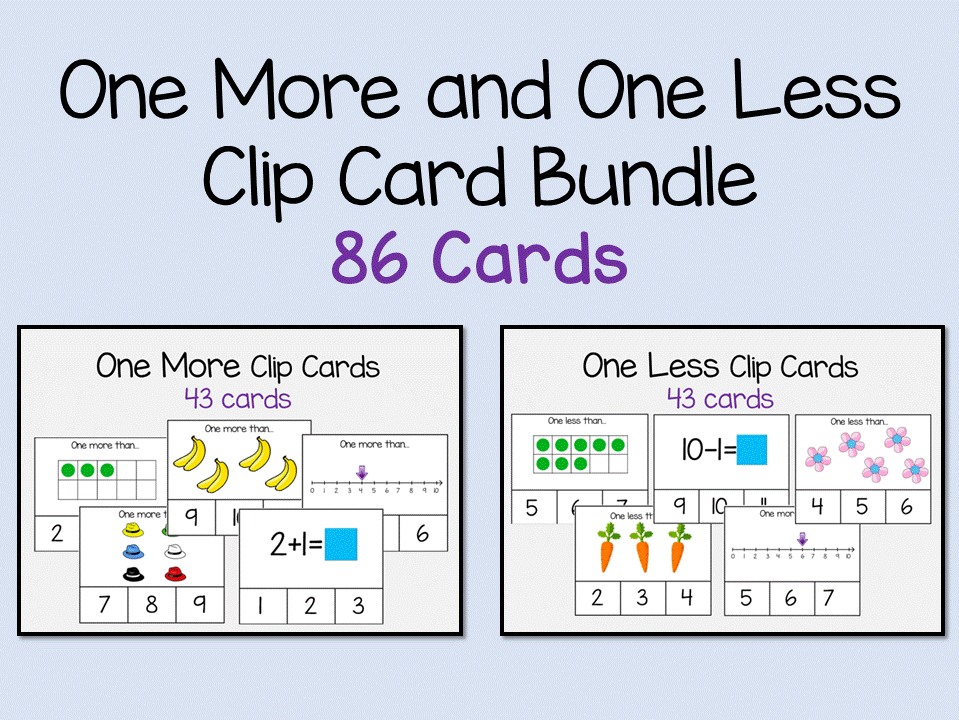 One More and One Less Clip Card Bundle | Teaching Resources