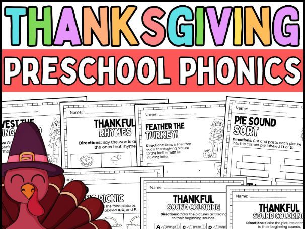 Thanksgiving phonics preschool activities | november phonics morning ...