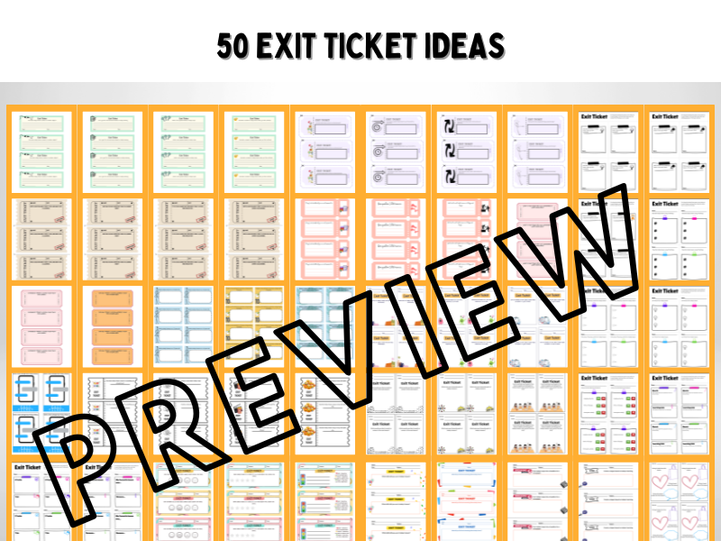 50 Exit Ticket Ideas – Printable PDF for All Subjects | 18 Designs ...